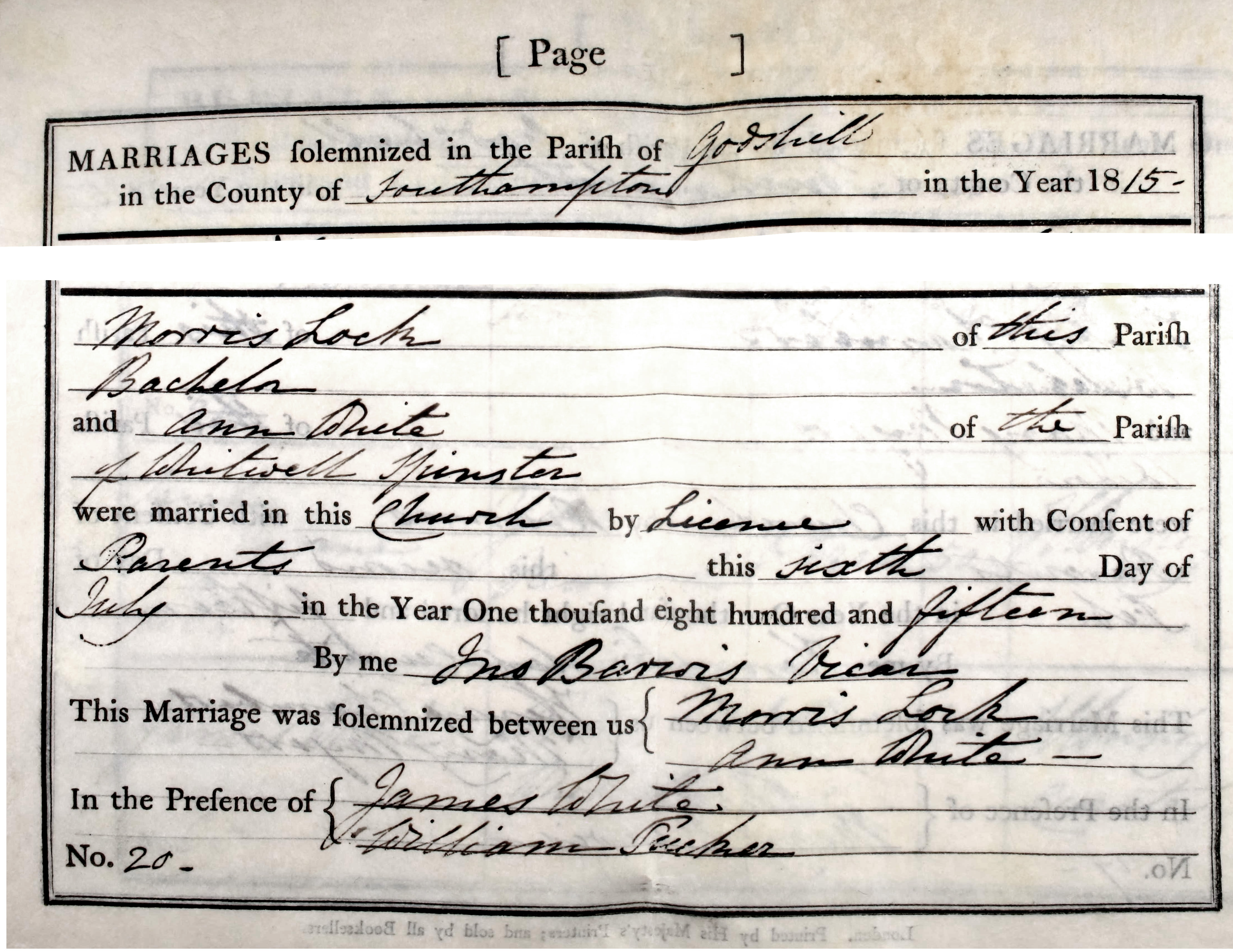 Maurice Lock & Ann White – Family – George Gray – Stonemason & Builder