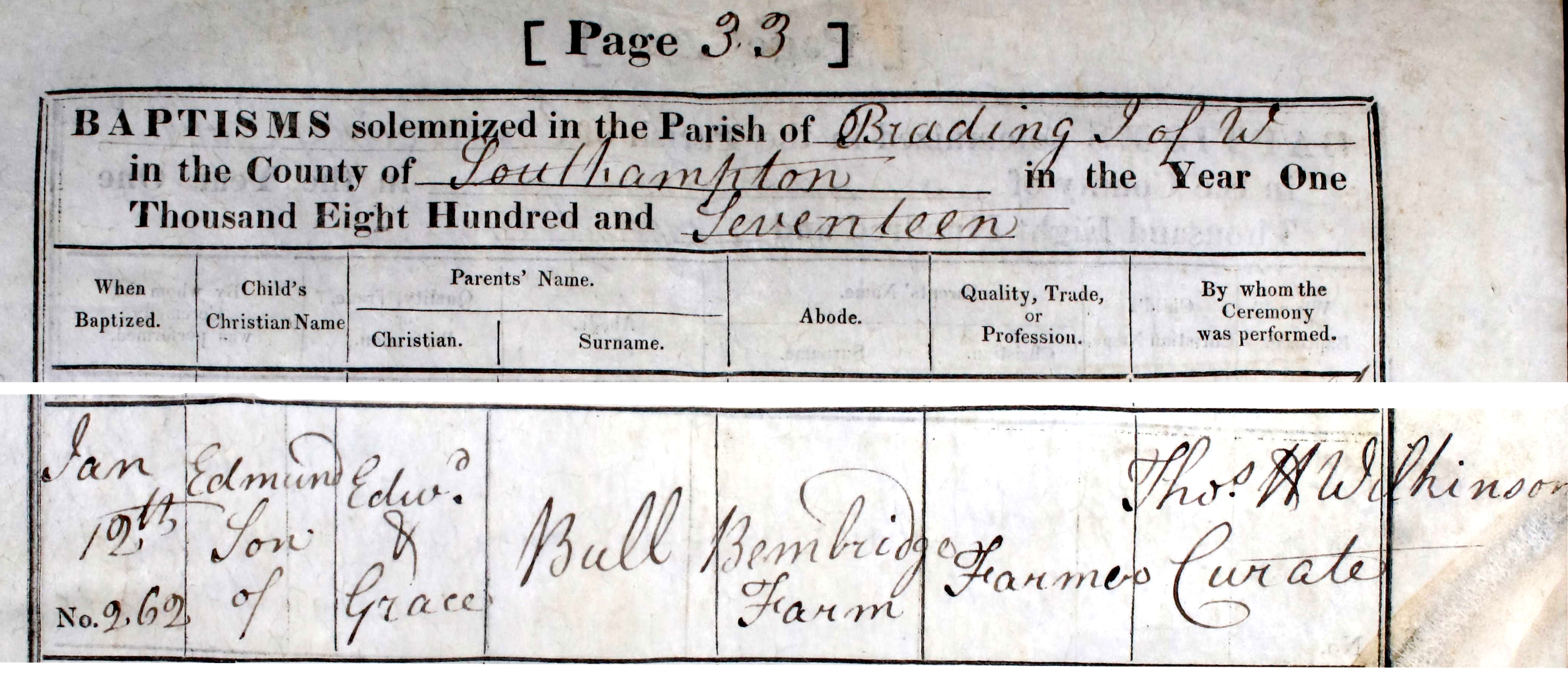 Edmund Bull & Frances Lock – George Gray – Stonemason & Builder
