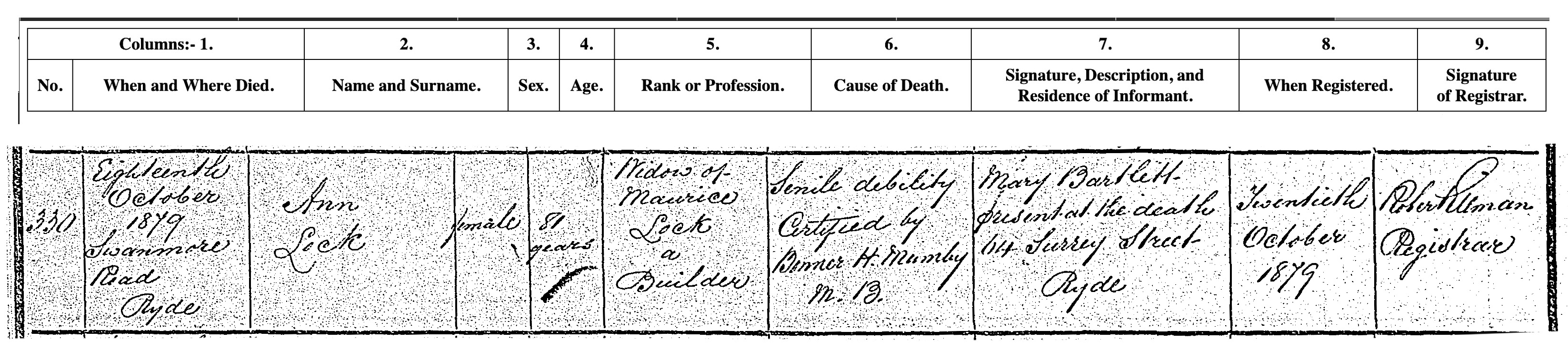 Maurice Lock & Ann White – Family – George Gray – Stonemason & Builder